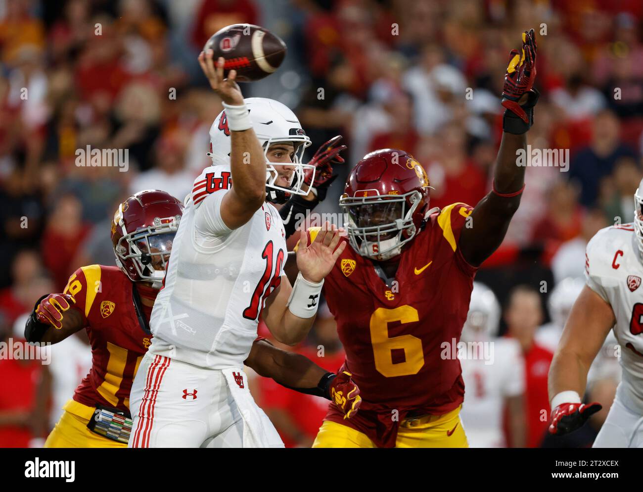 October 21, 2023 Utah Utes quarterback Bryson Barnes (16) throws a pass ...