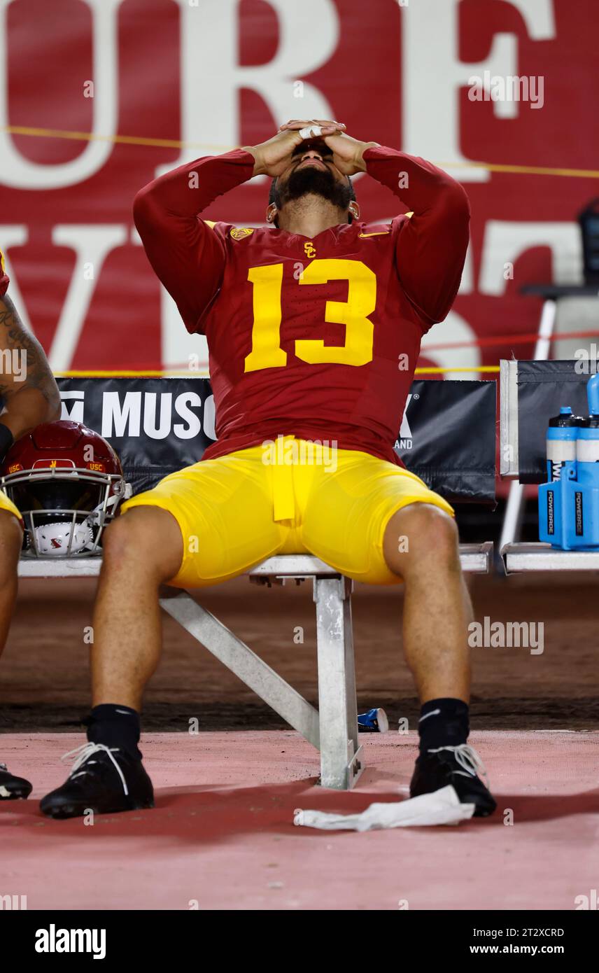 October 21, 2023 USC Trojans quarterback Caleb Williams (13) reacts ...