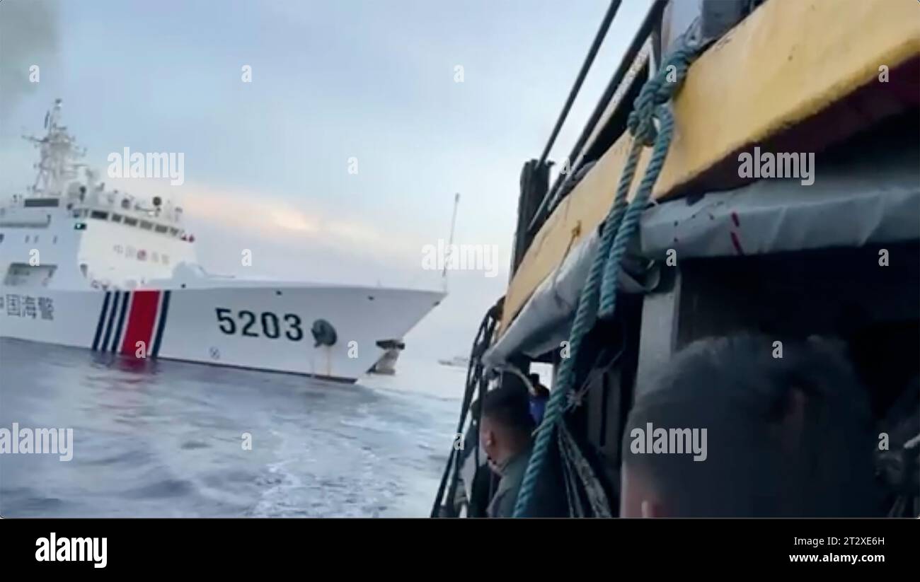 In this image from a video released by the Armed Forces of the ...