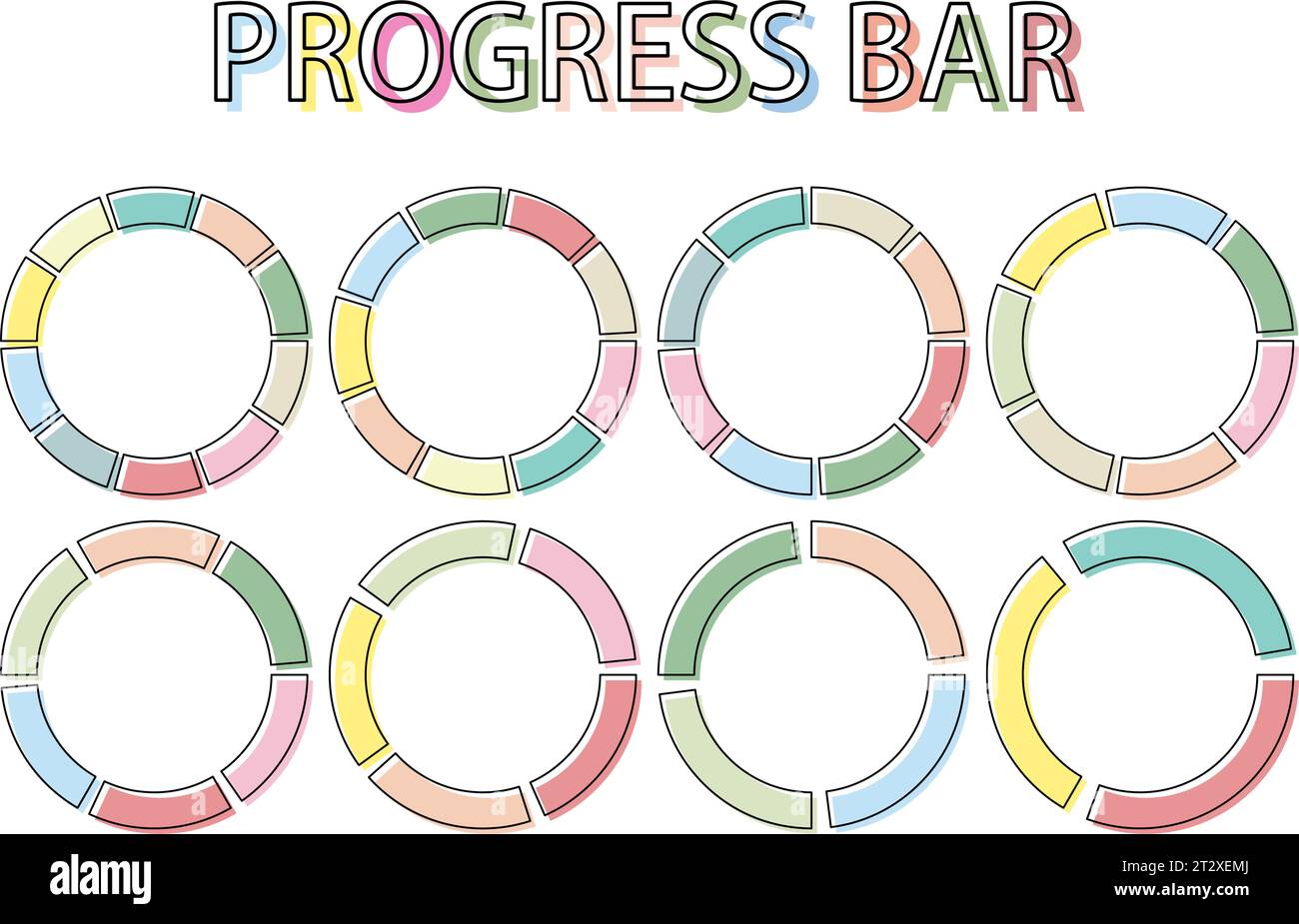 Simple, colorful progress bar and infographic, Vector Illustration ...