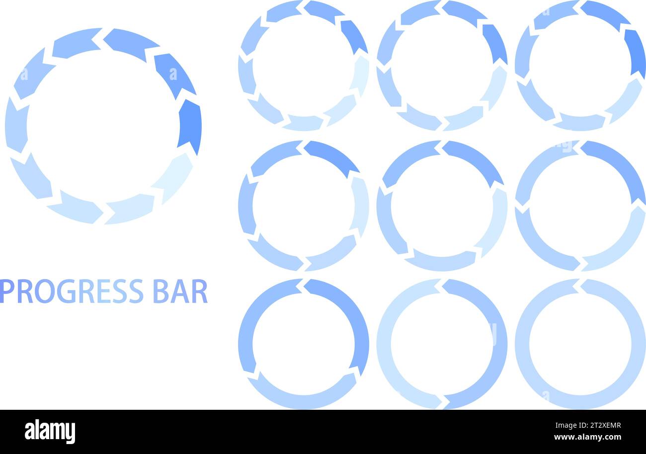 Simple blue gradient progress bar, infographic, Vector Illustration ...