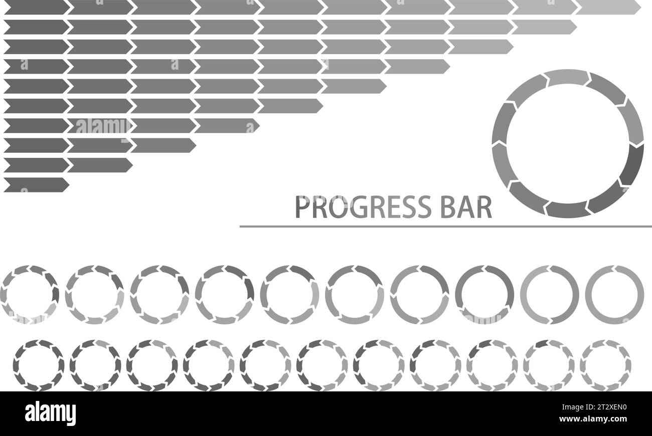 Simple monochrome progress bar, infographic, Vector Illustration Stock ...