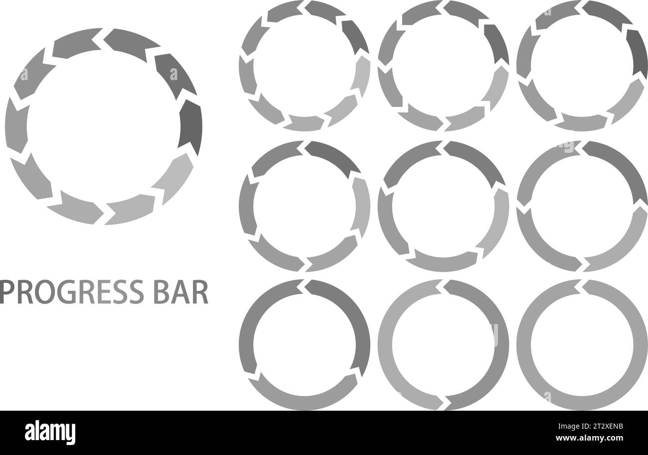 Simple monochrome progress bar, infographic, Vector Illustration Stock ...