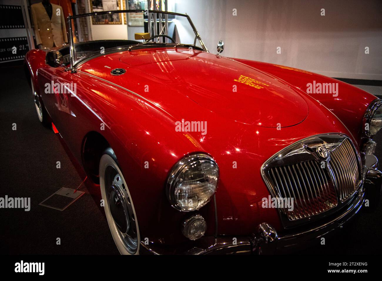 An MG sports car, driven and owned by Elvis Presley displayed at the ...