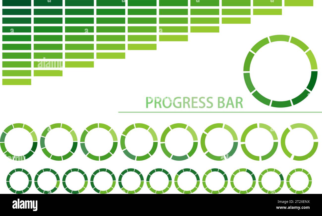 Simple green gradient progress bar, infographic, Vector Illustration ...