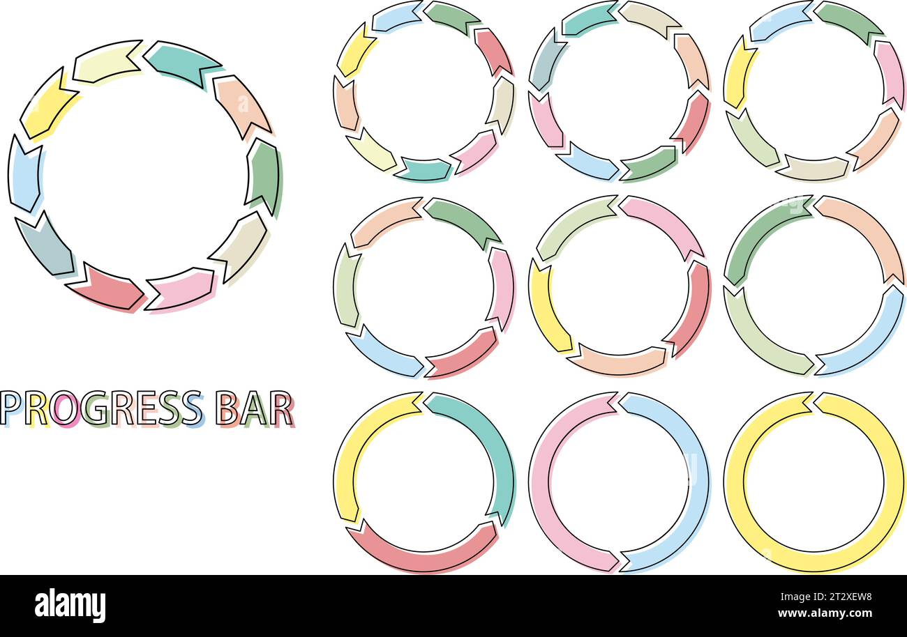 Simple, colorful progress bar and infographic, Vector Illustration ...