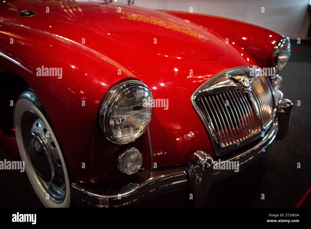 An MG sports car, driven and owned by Elvis Presley displayed at the ...