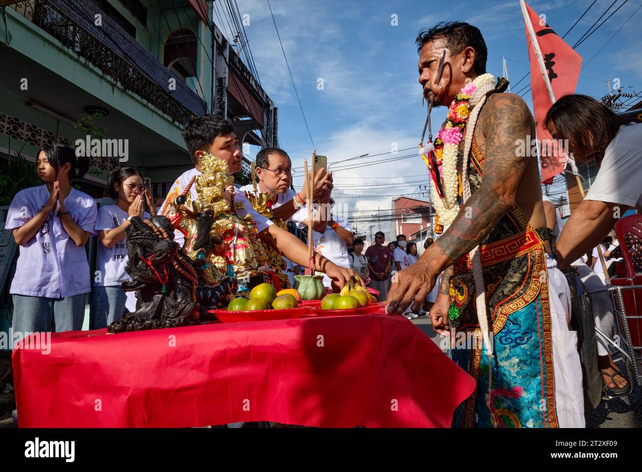During the Vegetarian Festival in Phuket Town, Thailand, a Mah Song ...