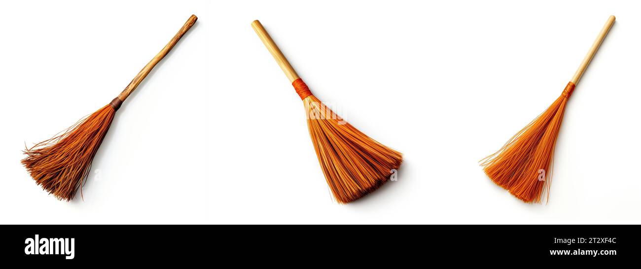 wooden broom sticks Stock Photo - Alamy