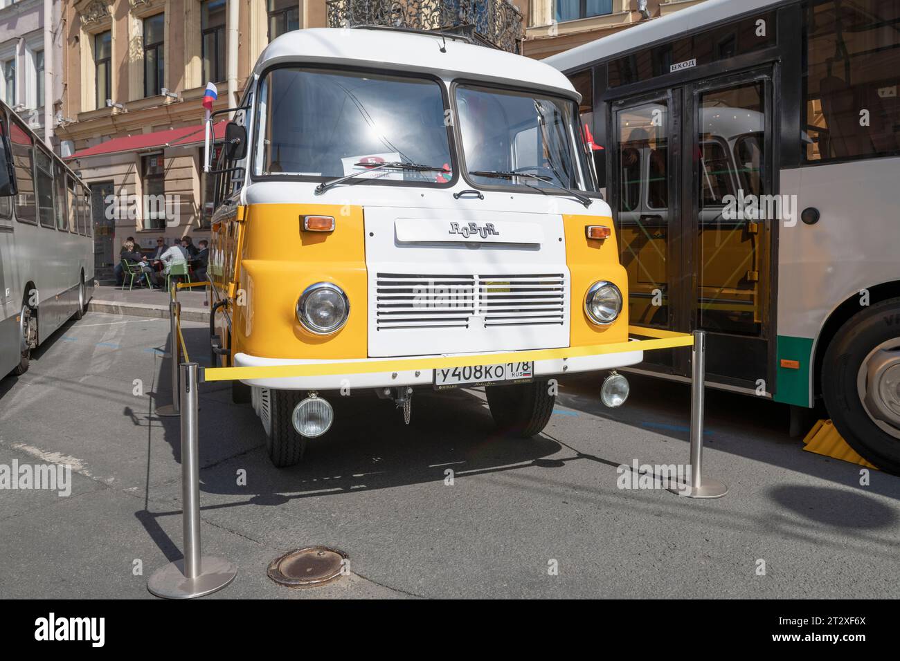 SAINT PETERSBURG, RUSSIA - MAY 20, 2023: Retro bus Robur LO 3000 produced by the GDR on the ...