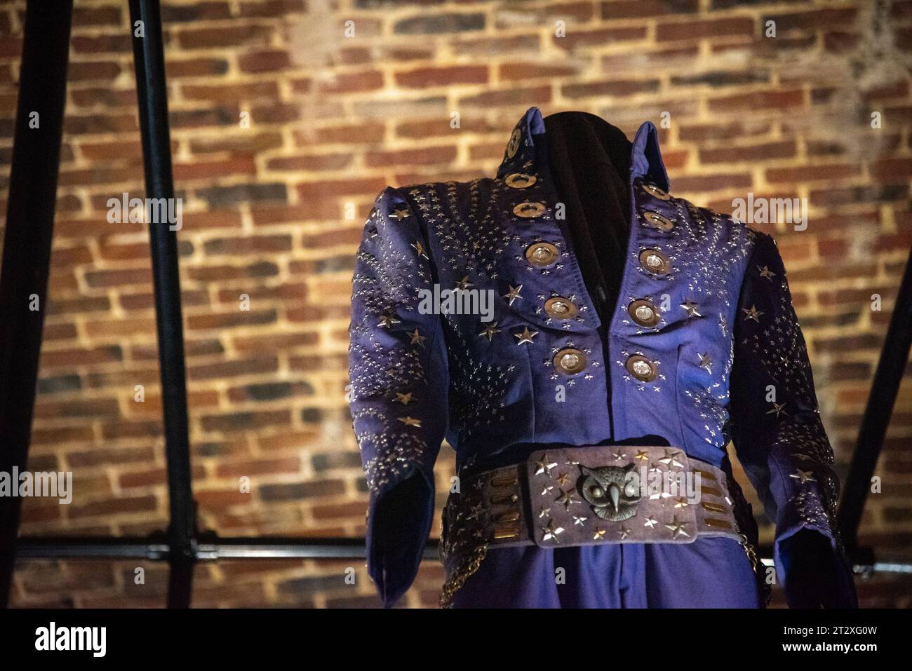 Elaborate outfits owned and worn by Elvis Presley, displayed at the ...