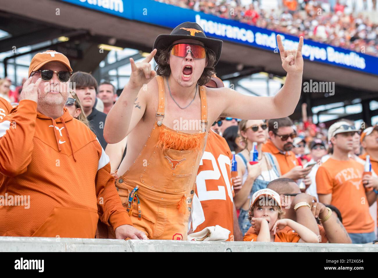 Houston, TX, USA. 21st Oct, 2023. A Texas Longhorns fan during a game ...