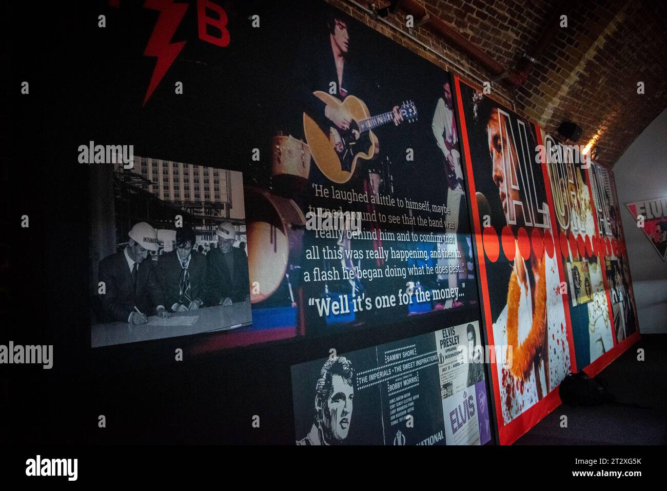 Black and white photographs of Elvis Presley performing, displayed at ...