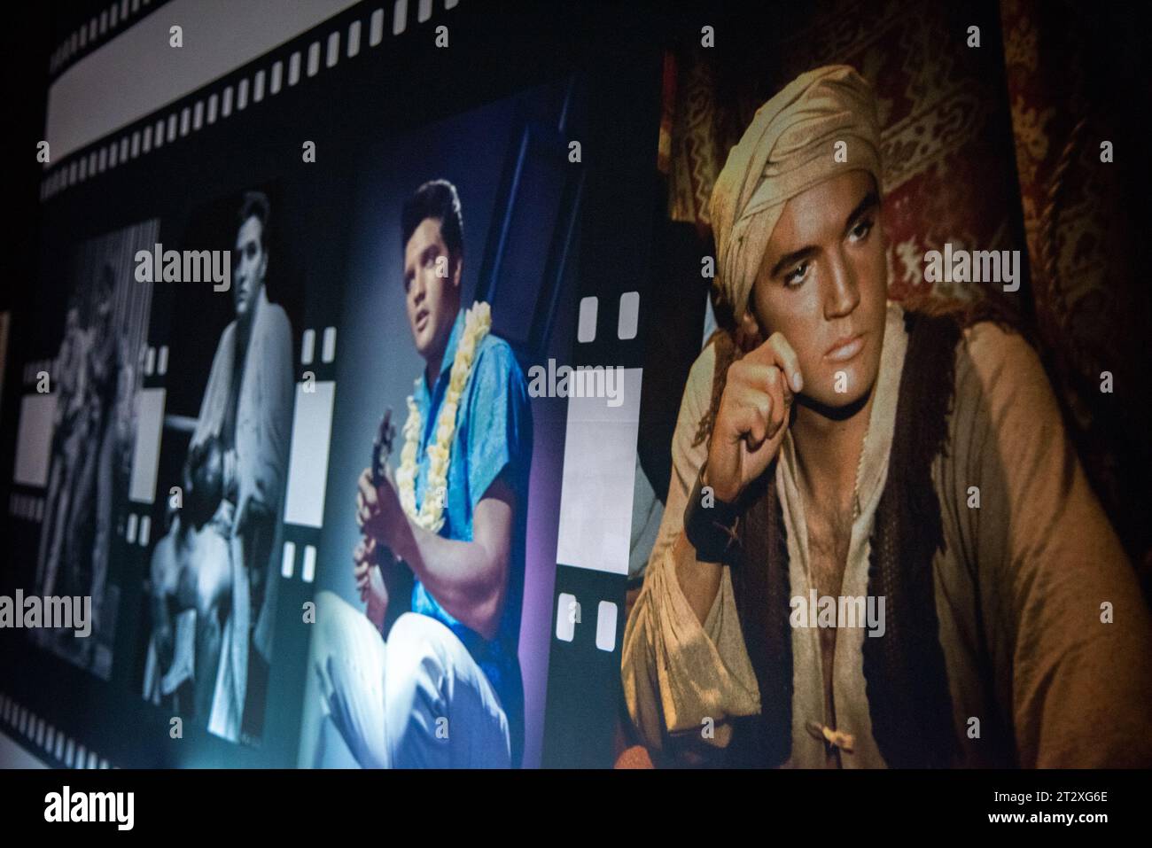 Photos of Elvis Presley displayed at the Direct from Graceland: Elvis ...