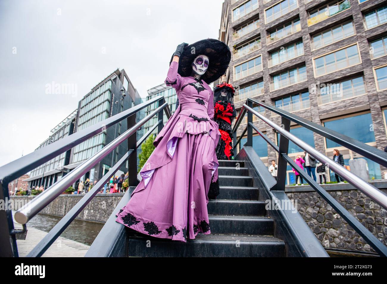 A Mexican woman is seen wearing Catrina make up (female skeleton). The ...