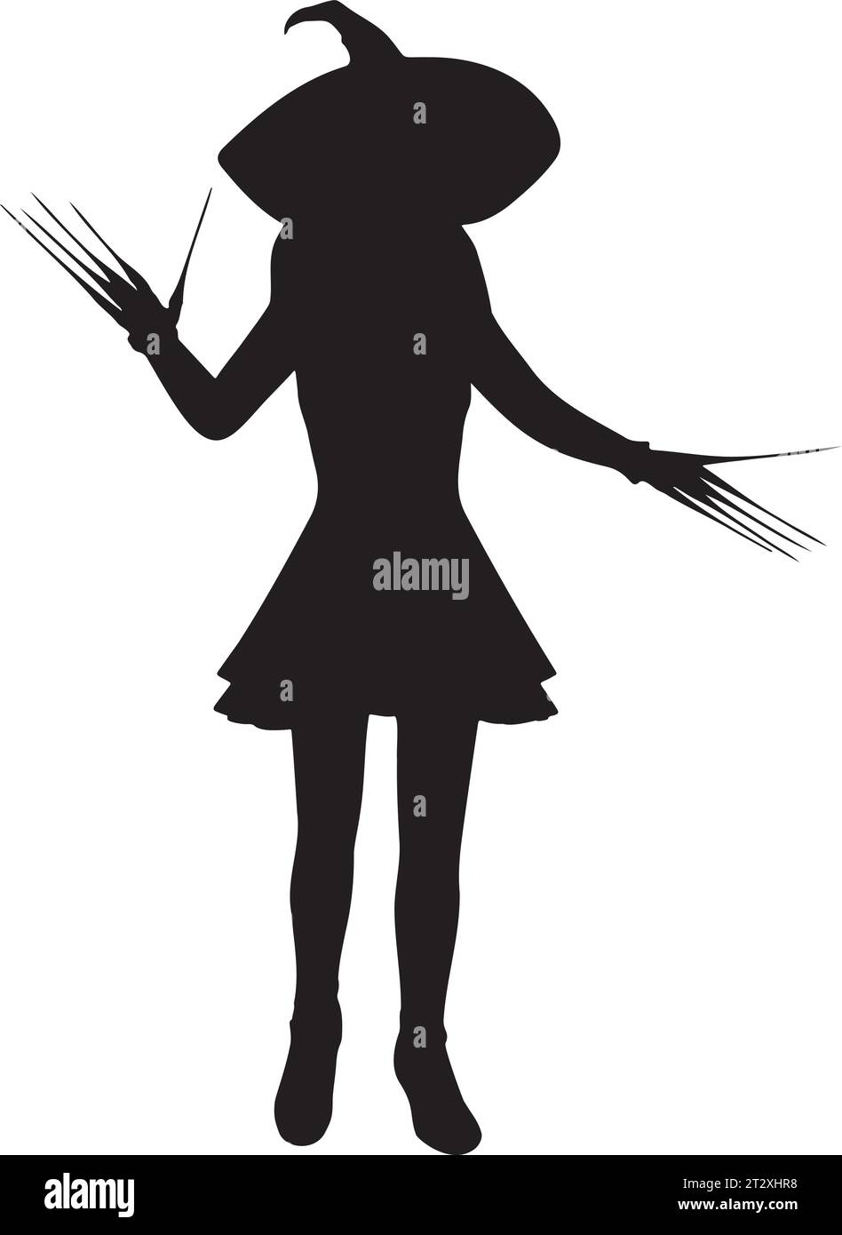 Detailed silhouette of the witch woman illustration Stock Vector Image ...