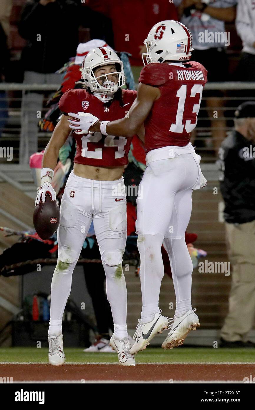 Stanford wide receiver Tiger Bachmeier (24) and wide receiver Elic ...