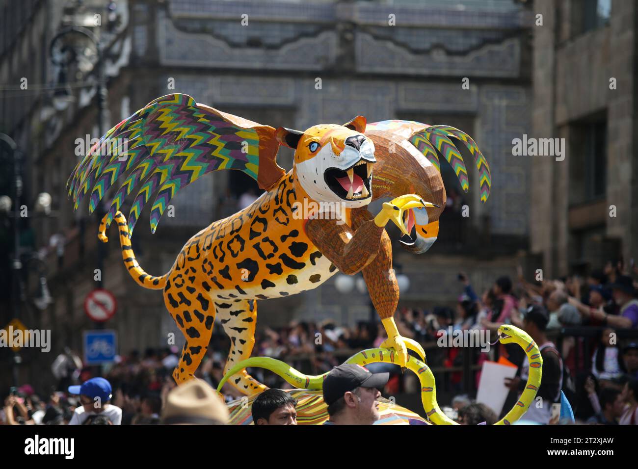 Mexico City, Mexico. 21st Oct, 2023. A sculpture of an "alebrije" is ...