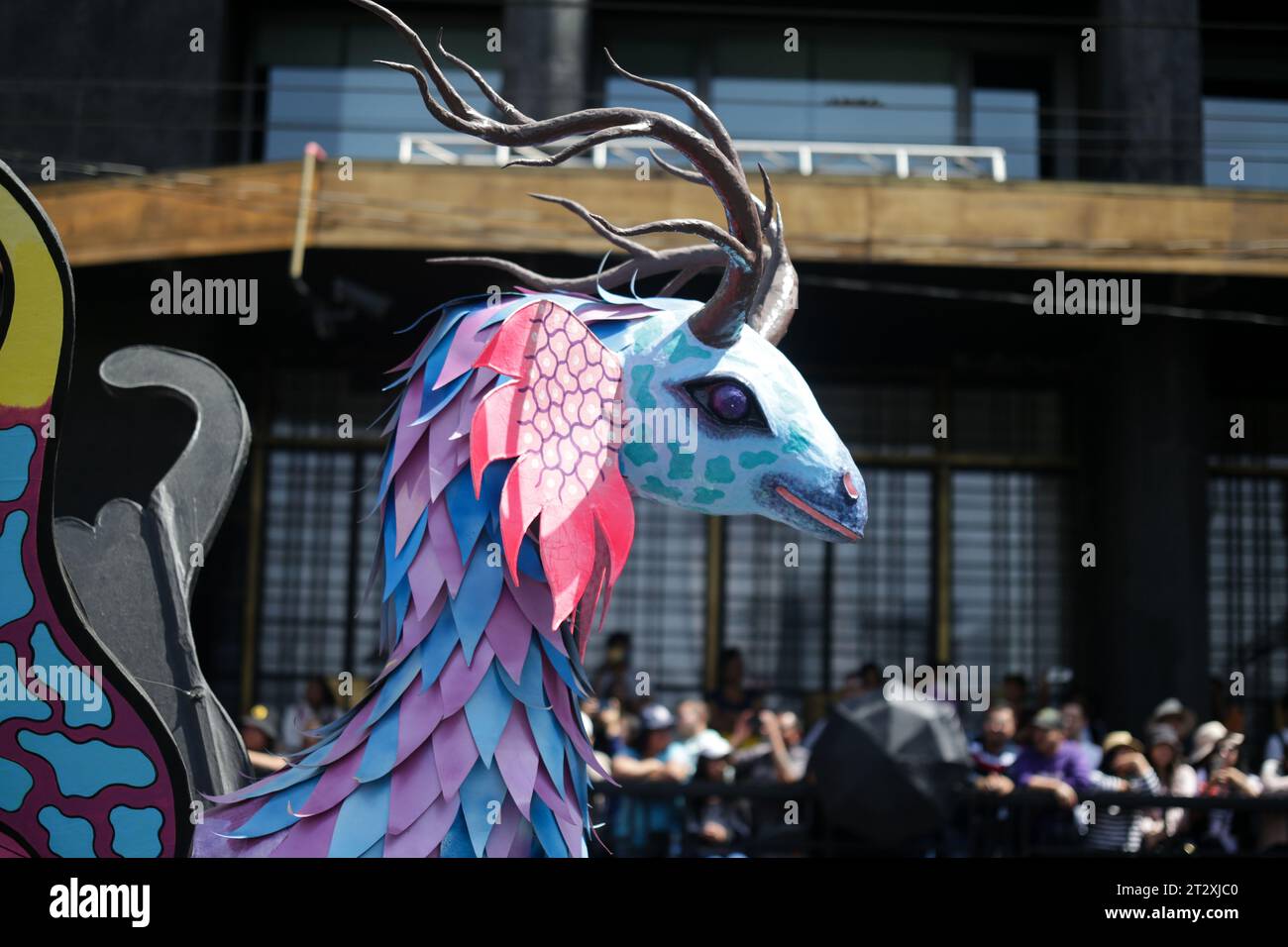 Mexico City, Mexico. 21st Oct, 2023. A sculpture of an "alebrije" is ...
