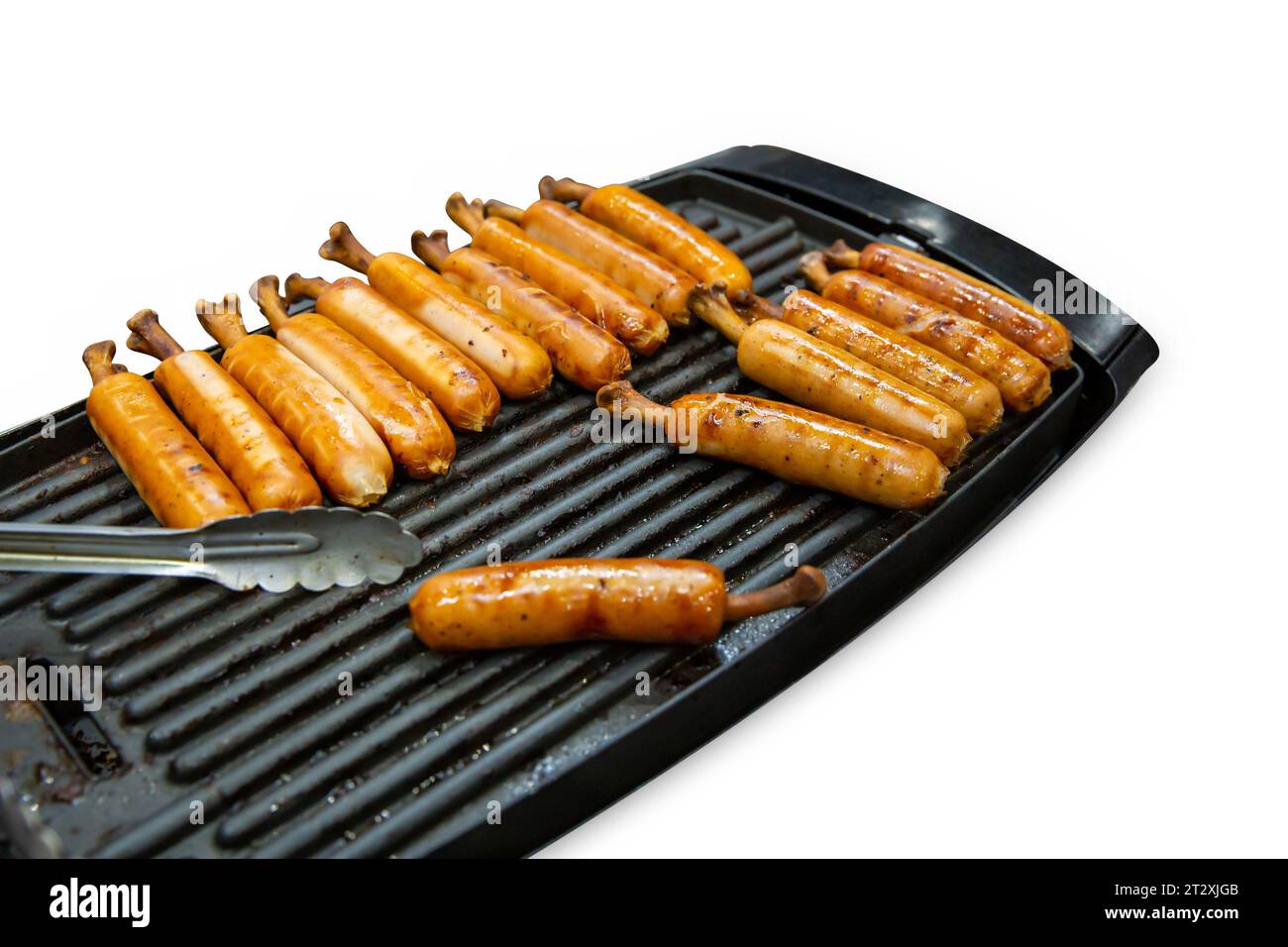 Die cut of Grill Bone-in Frankfurt Sausage on white isolated Stock ...