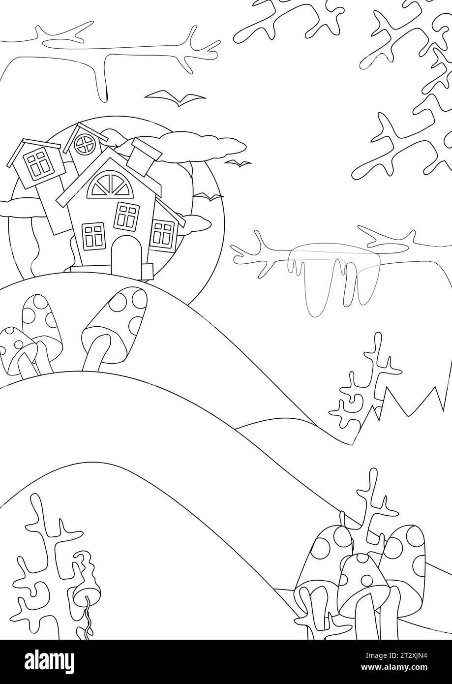 Scary halloween landscape gloomy Black and White Stock Photos & Images ...