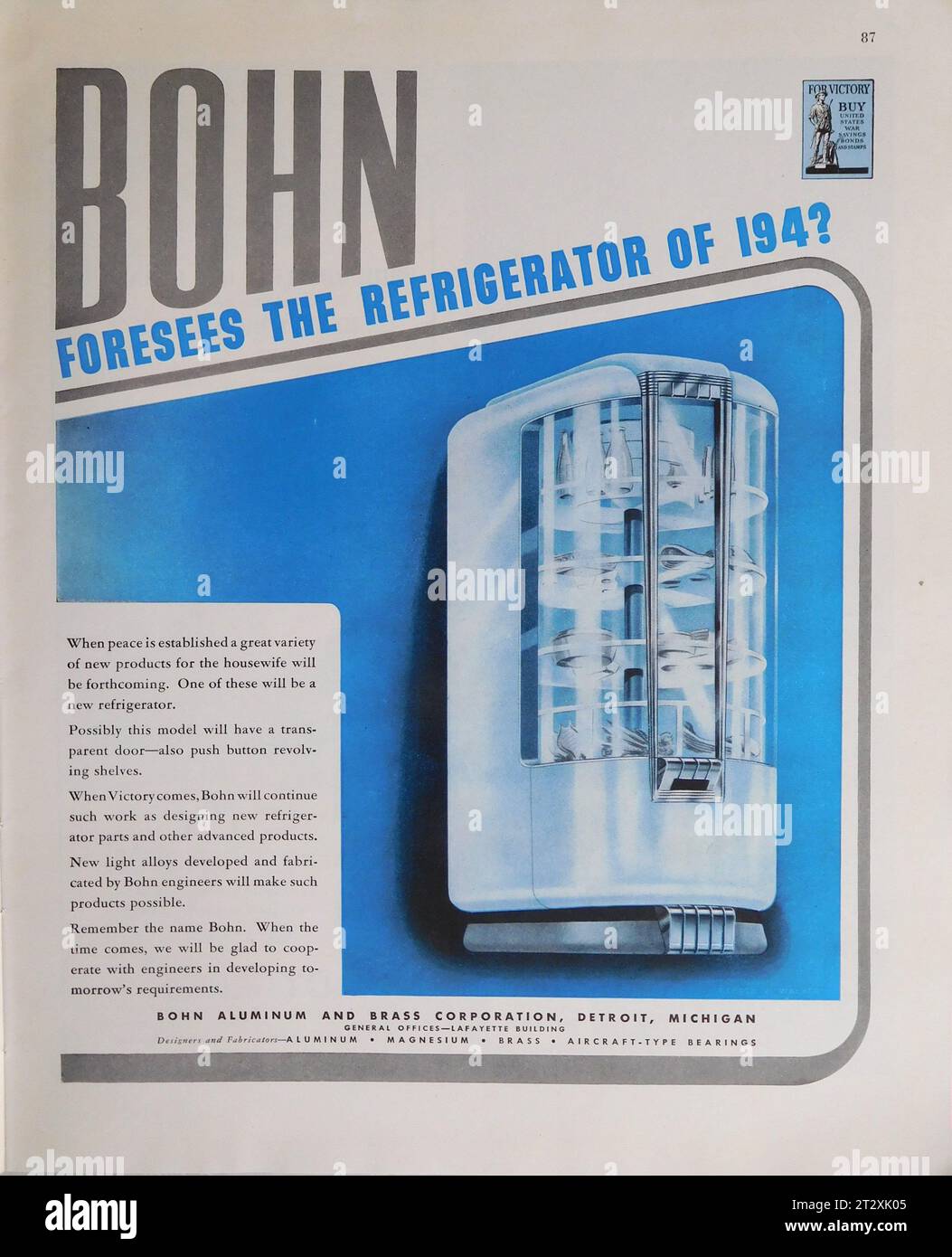 Possible REFRIGERATOR / FRIDGE of the Future after the war is over 1943 ...