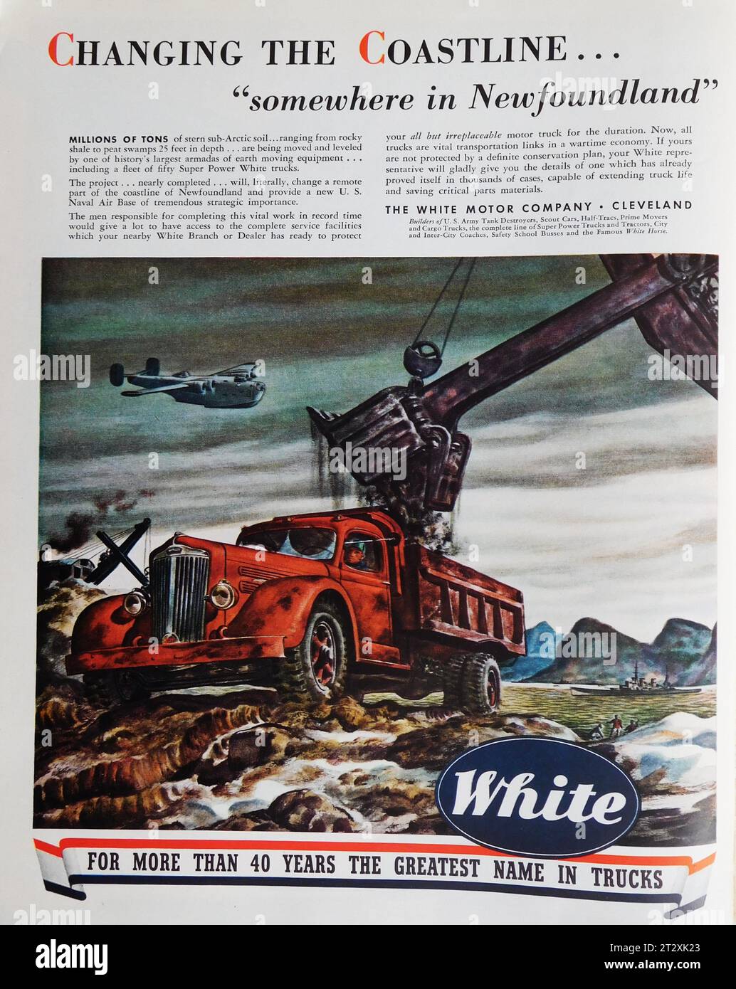 A new Naval Air Base on Newfoundland coast made using trucks by THE ...