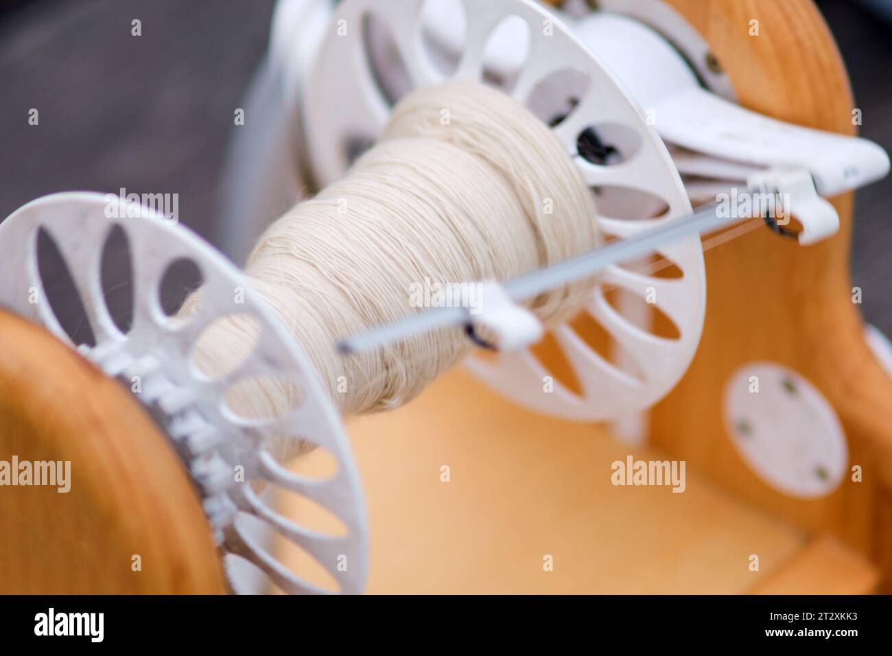 The modern spinning machine is equipped with industrial tools for ...