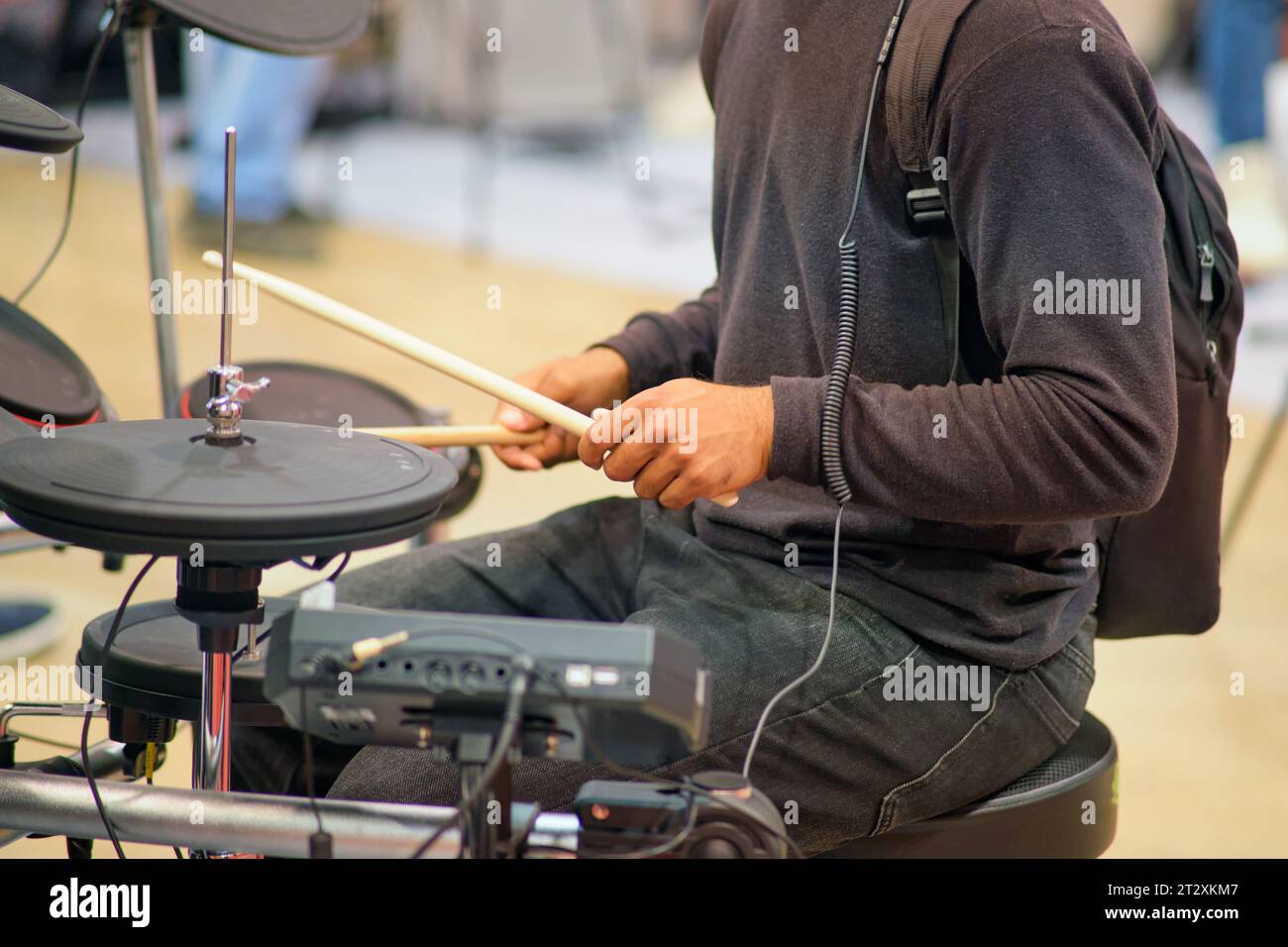 Person playing drum set close hi-res stock photography and images - Alamy