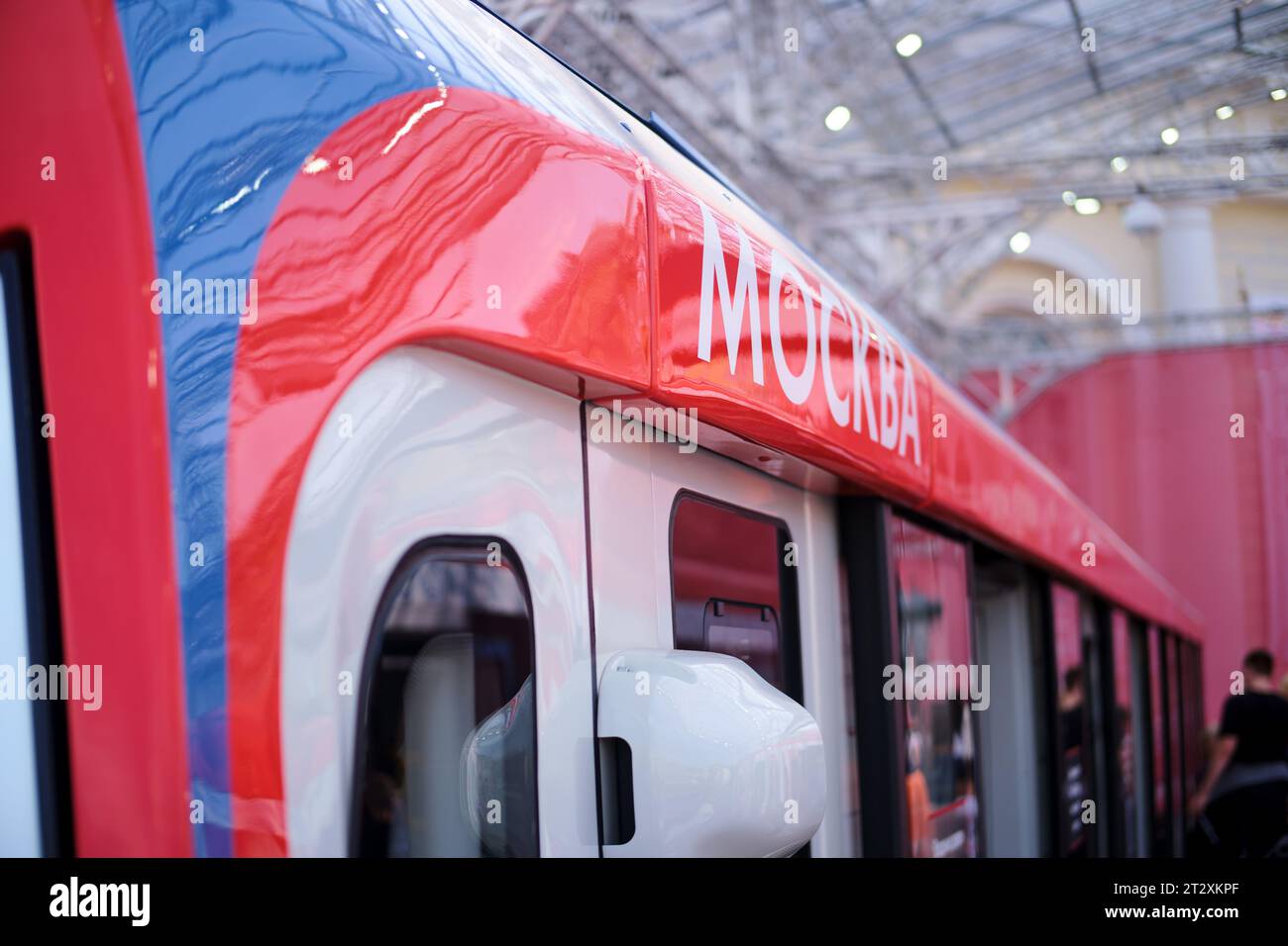 Moscow metro train. Moscow metro is the world's largest metro network ...