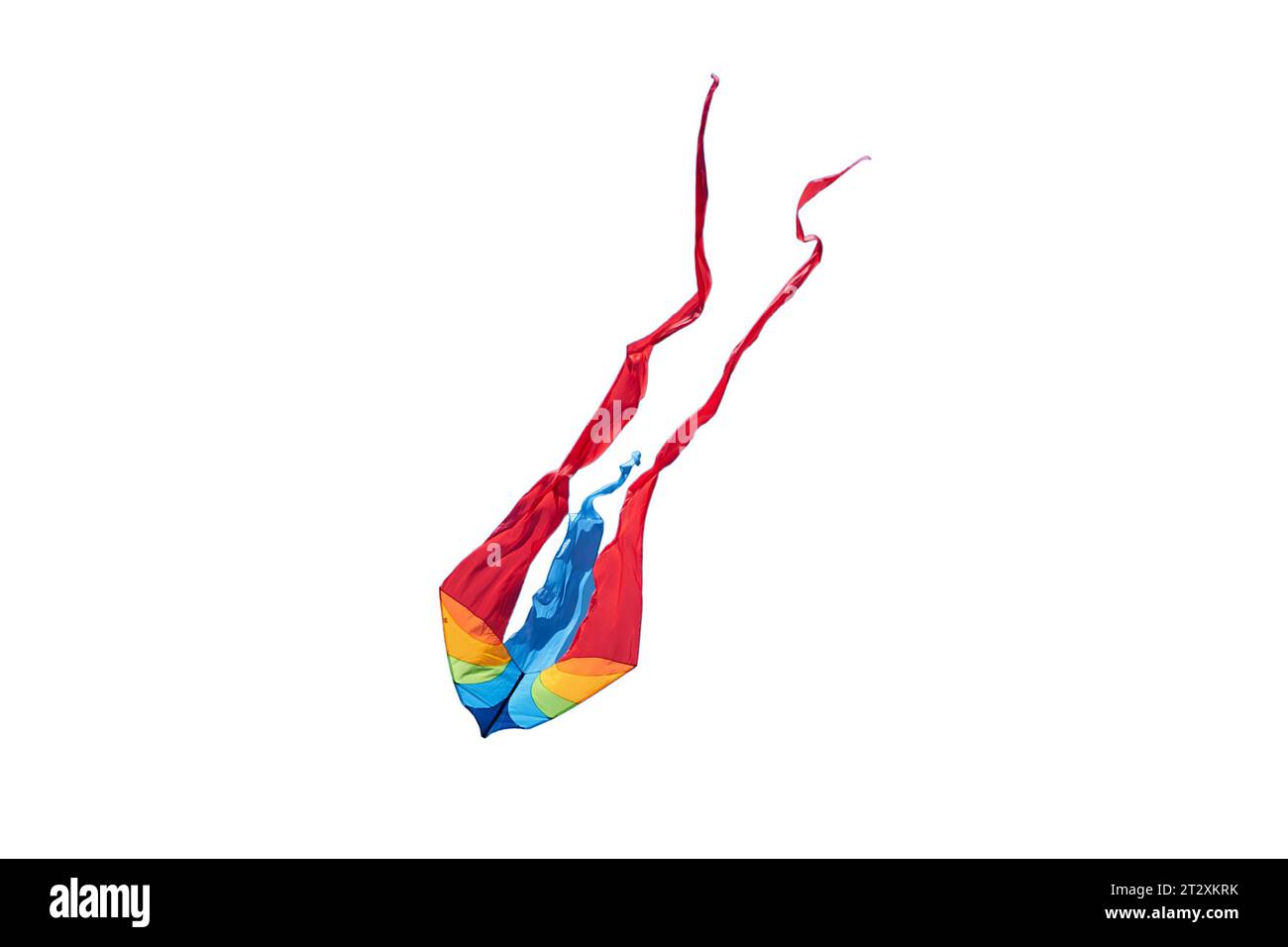 An outdoor kite flying festival, isolated on white background. Kites ...