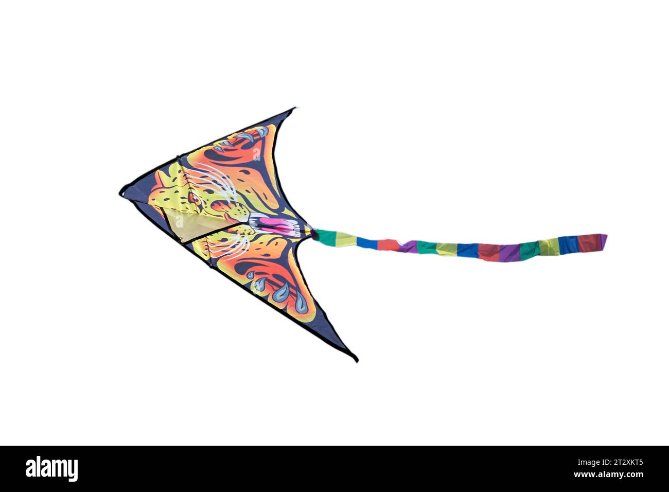 An outdoor kite flying festival, isolated on white background. Kites ...