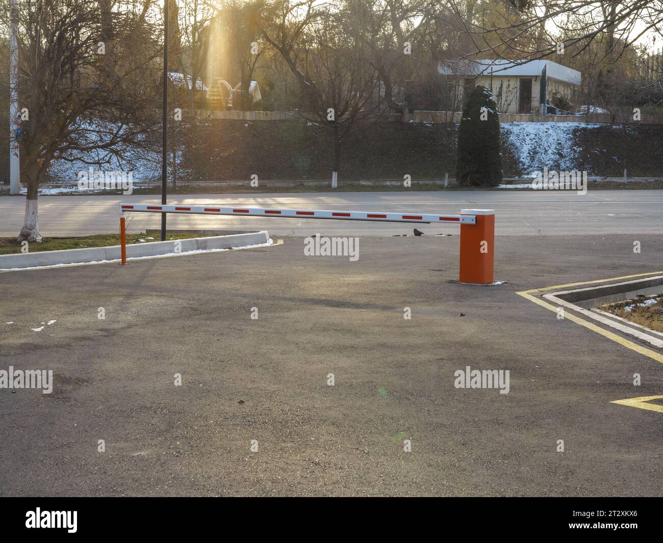 Barrier to control the passage of cars Stock Photo - Alamy