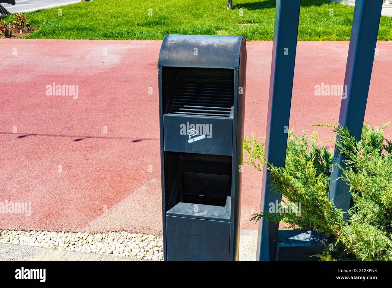 Garbage containers in the city environmental protection theme Stock ...