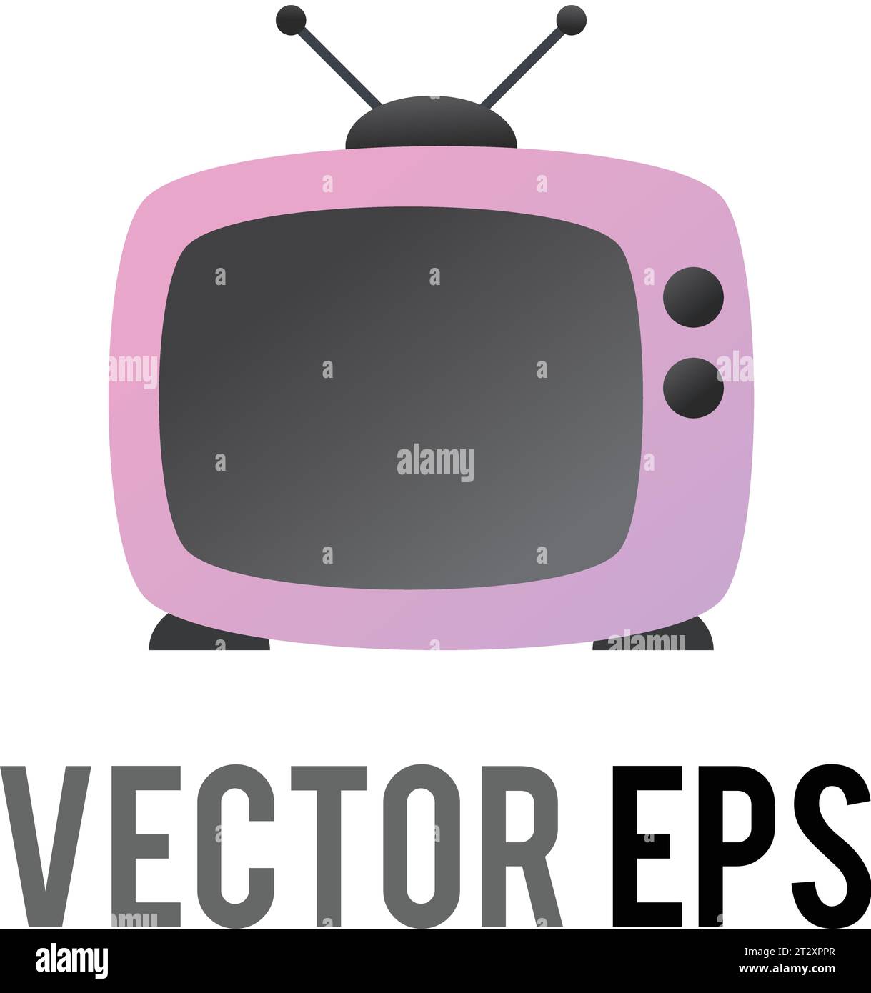 The isolated vector gradient purple classic television icon with screen ...