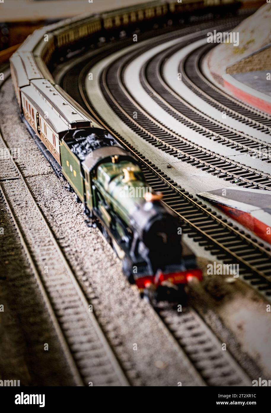 Miniature model railway scene Stock Photo - Alamy