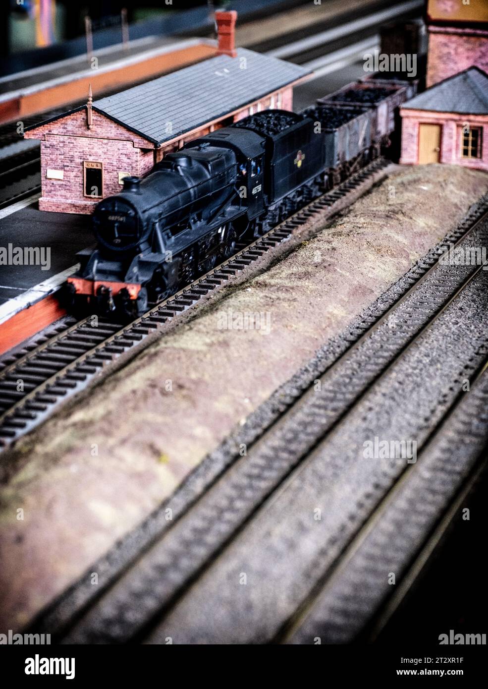 Miniature model railway scene Stock Photo - Alamy