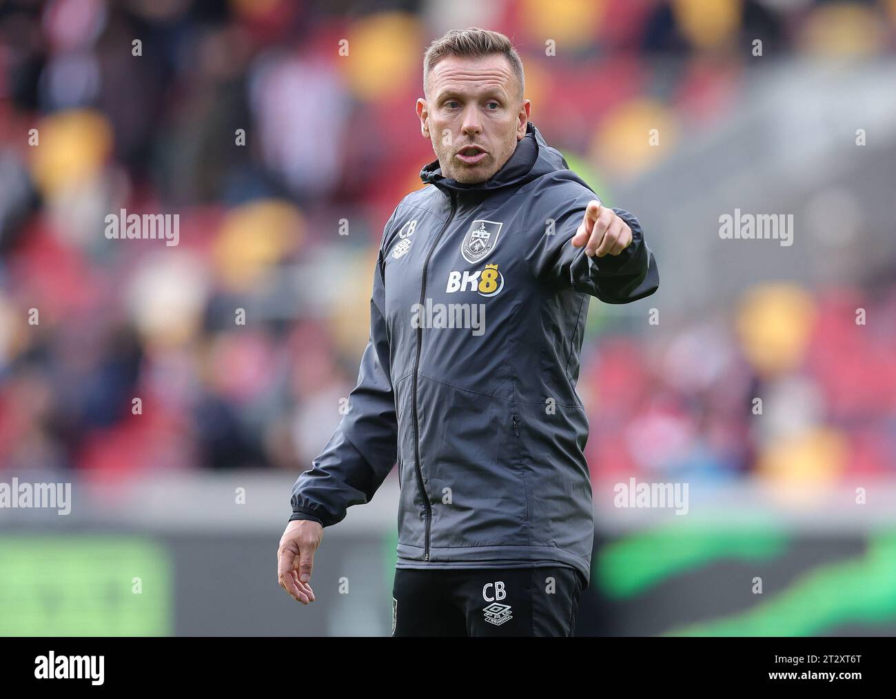 London, UK. 21st Oct, 2023. Burnley coach, Craig Bellamy during the ...