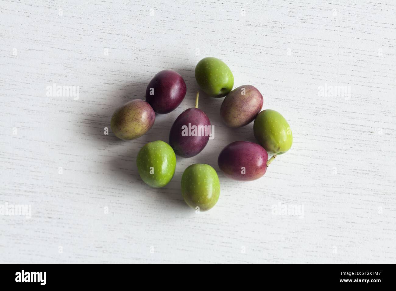 Fresh Olives, Green and Purple Fruits, isolated on white background ...
