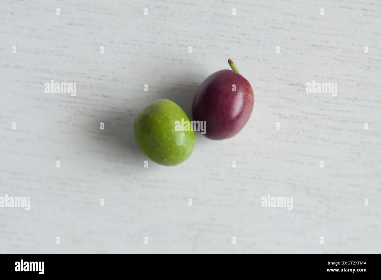 Fresh Olives, Green and Purple Fruits, isolated on white background ...