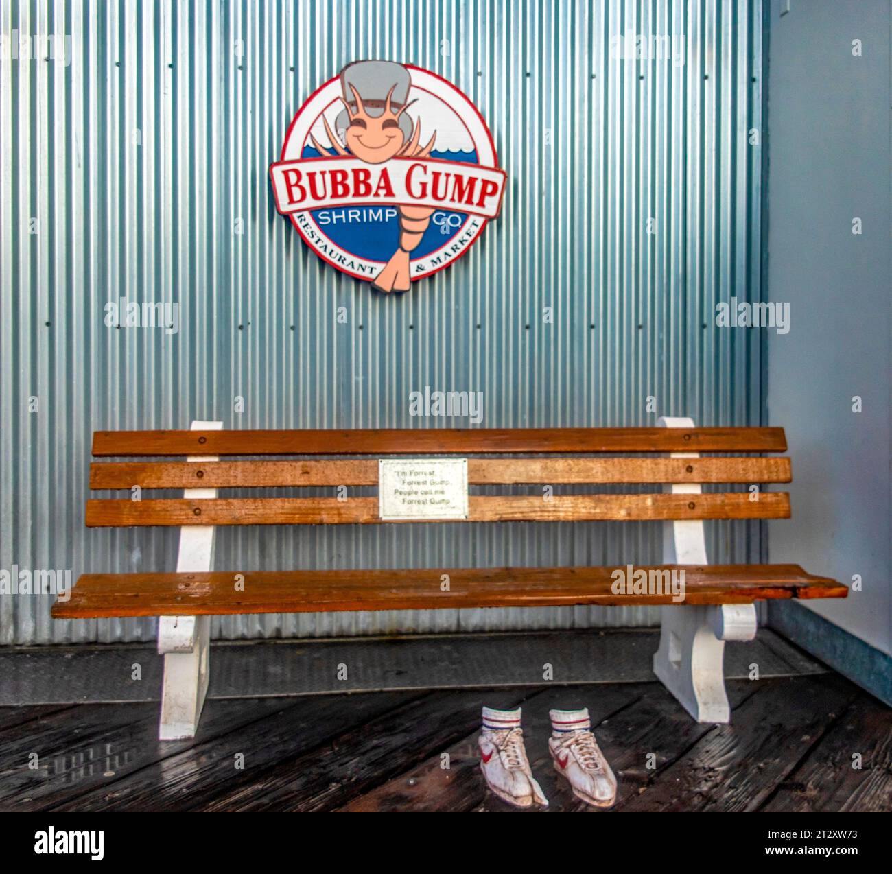 Santa Monica, USA; October 10, 2023: Forrest Gump's seat with his Nike ...