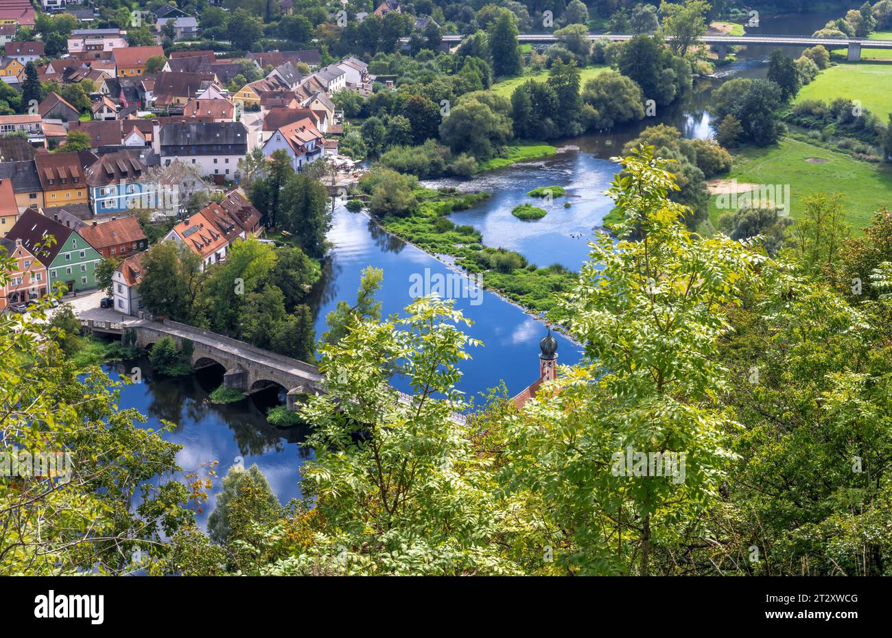 Aerial view over the village of Kallmuenz in Bavria Stock Photo - Alamy