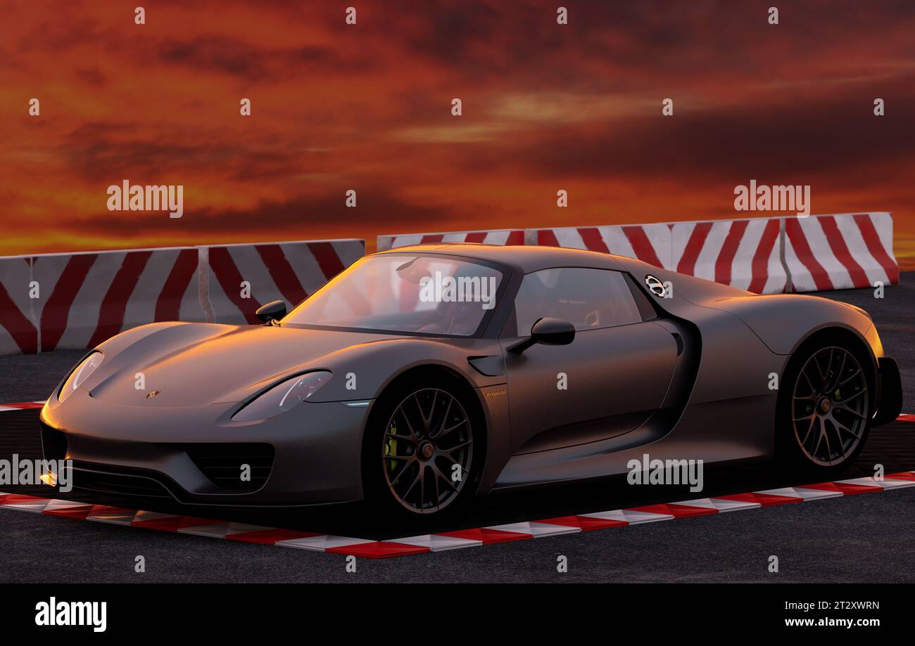 Porsche 918 Spyder-hybrid supercar Stock Photo - Alamy