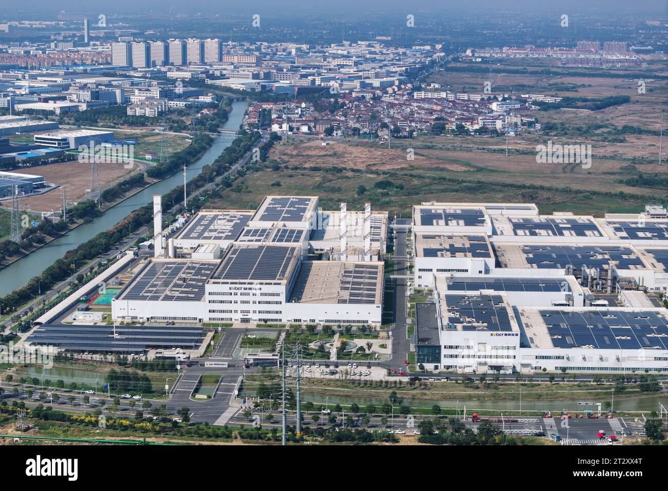 Changzhou, China. 22nd Oct, 2023. An aerial photo shows the industry's ...