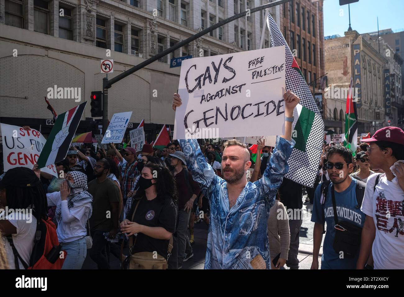 Los Angeles, United States. 21st Oct, 2023. Crowds gathered at Pershing ...