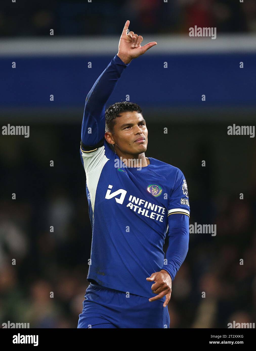 Thiago Silva of Chelsea waves at the fans. - Chelsea v Arsenal, Premier ...