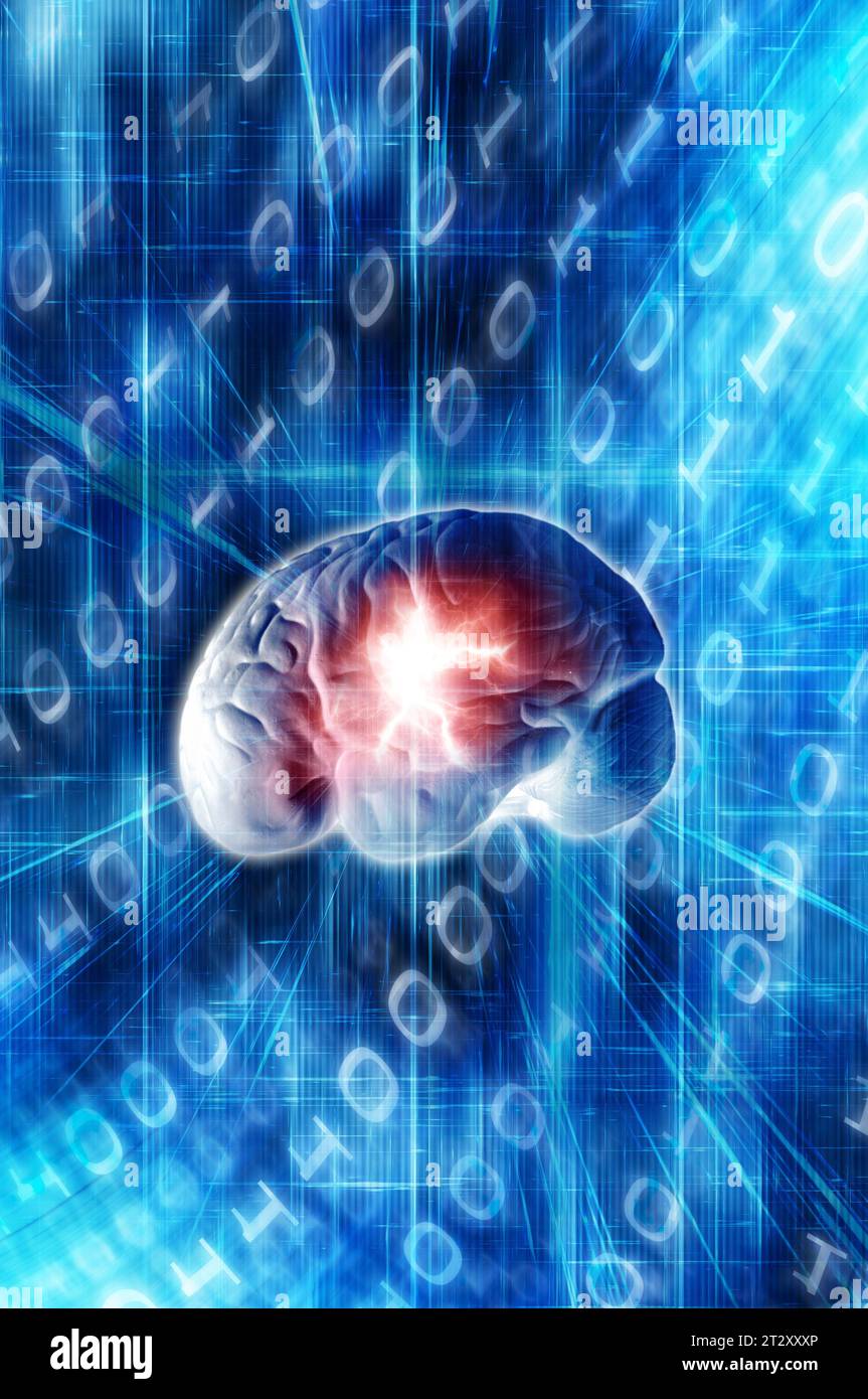 human brain and technology Stock Photo - Alamy