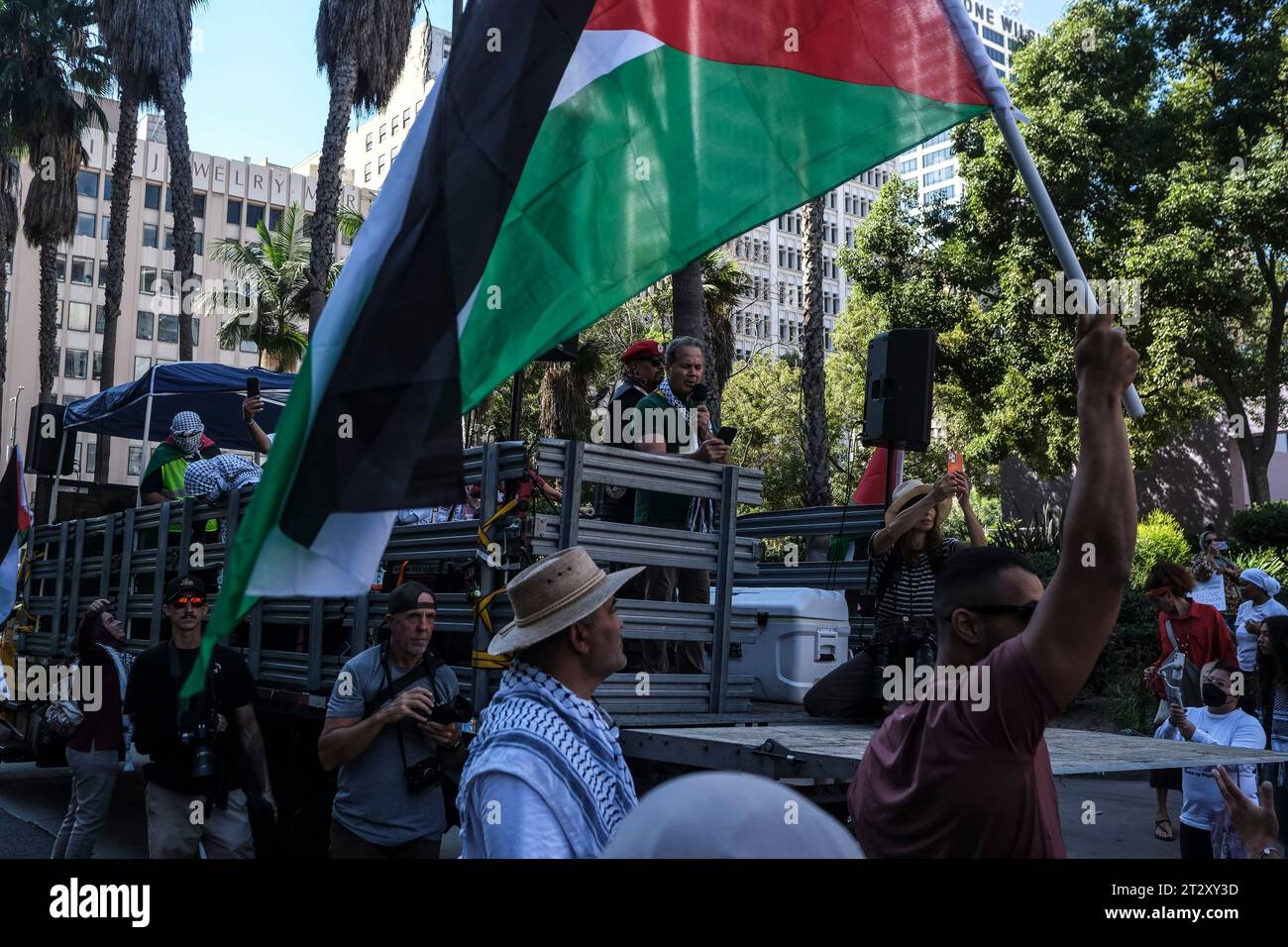 Los Angeles, United States. 21st Oct, 2023. Crowds gathered at Pershing ...