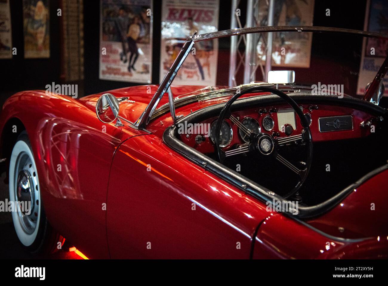 An MG sports car, driven and owned by Elvis Presley displayed at the ...