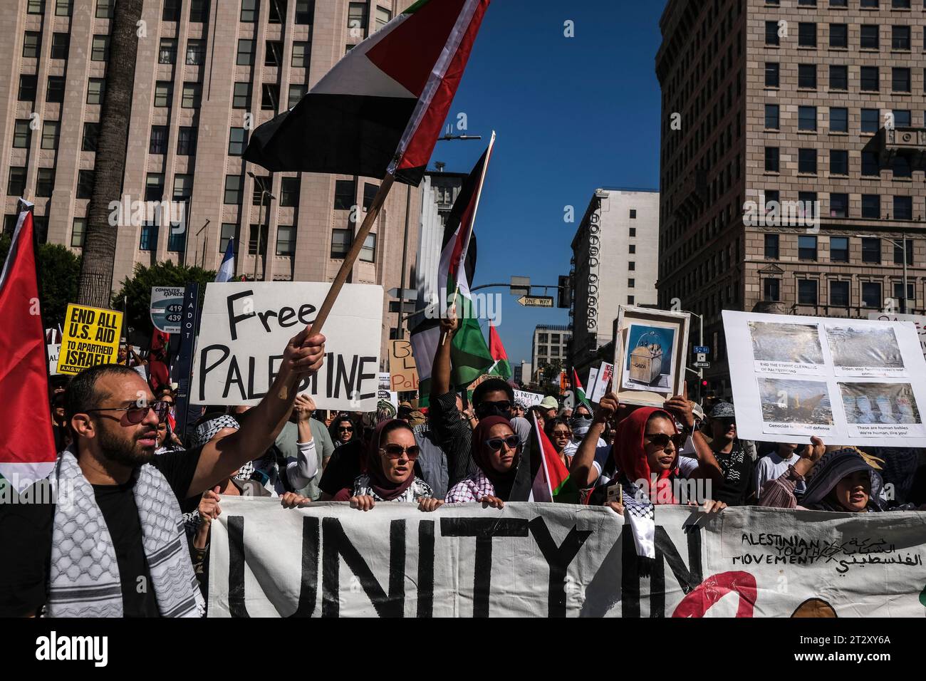 Los Angeles, United States. 21st Oct, 2023. Crowds gathered at Pershing ...